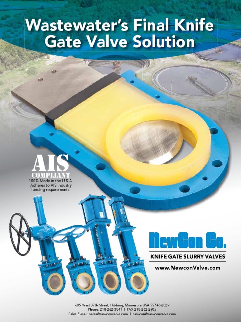 NewCon AIS Compliant Knife Gate Valves | PDF | Valve | Building Engineering