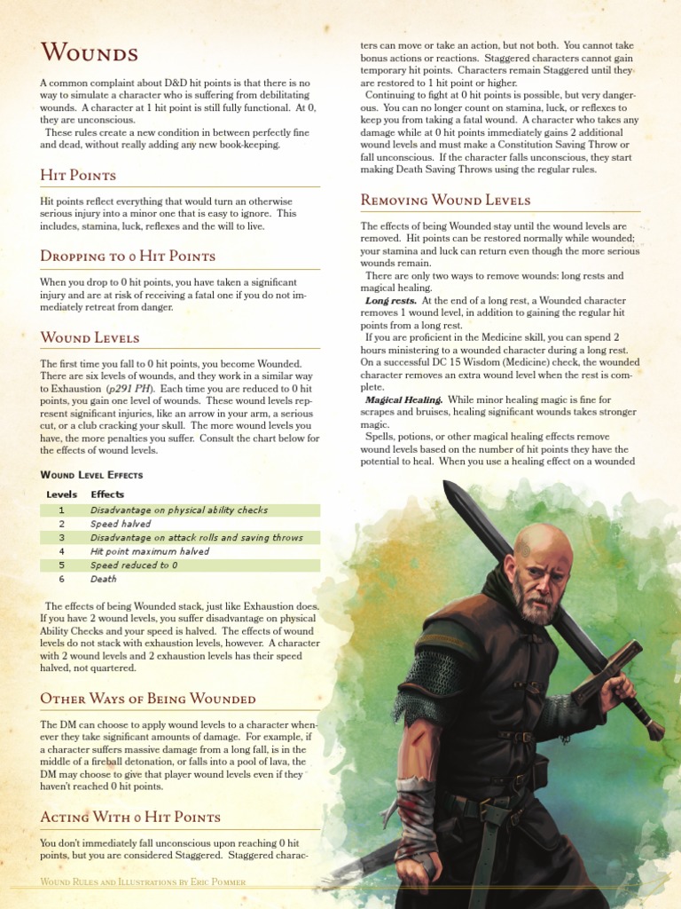 Wounds: Hit Points Removing Wound Levels | PDF | Wound | Role Playing Games