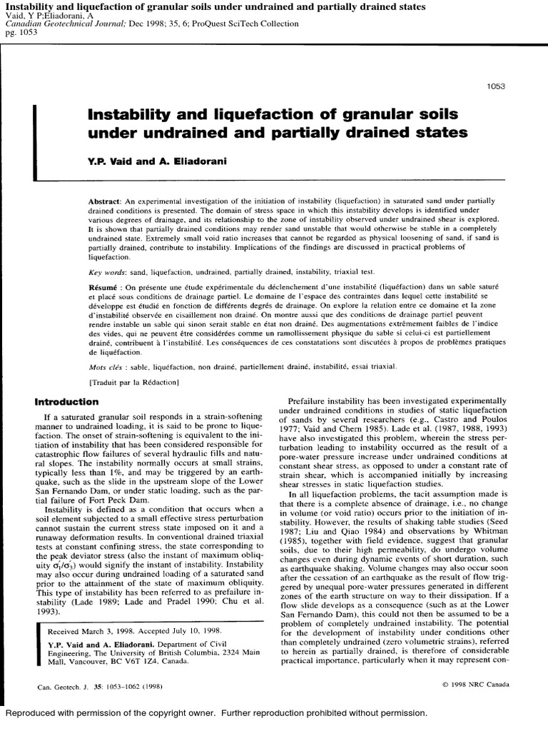 Instability and Liquefaction of Granular Soils Under Undrained and ...