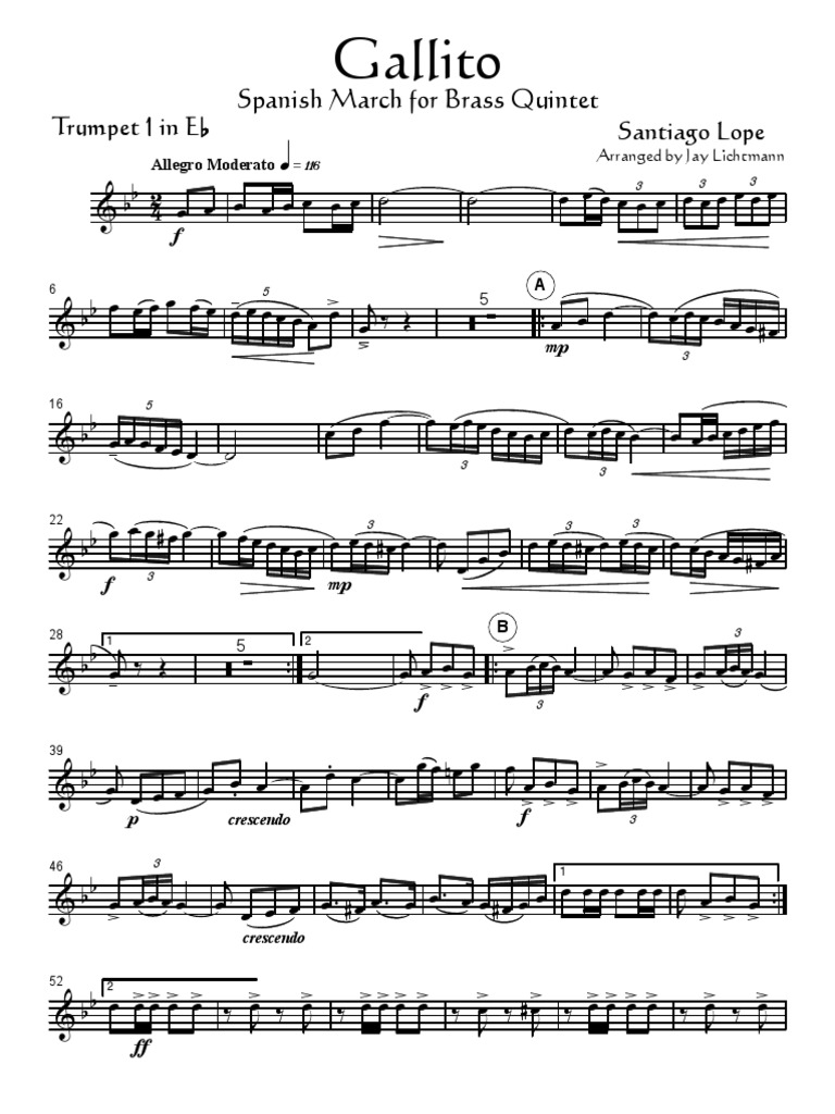 El Gallito (Quinteto Metales) PARTES PDF | PDF