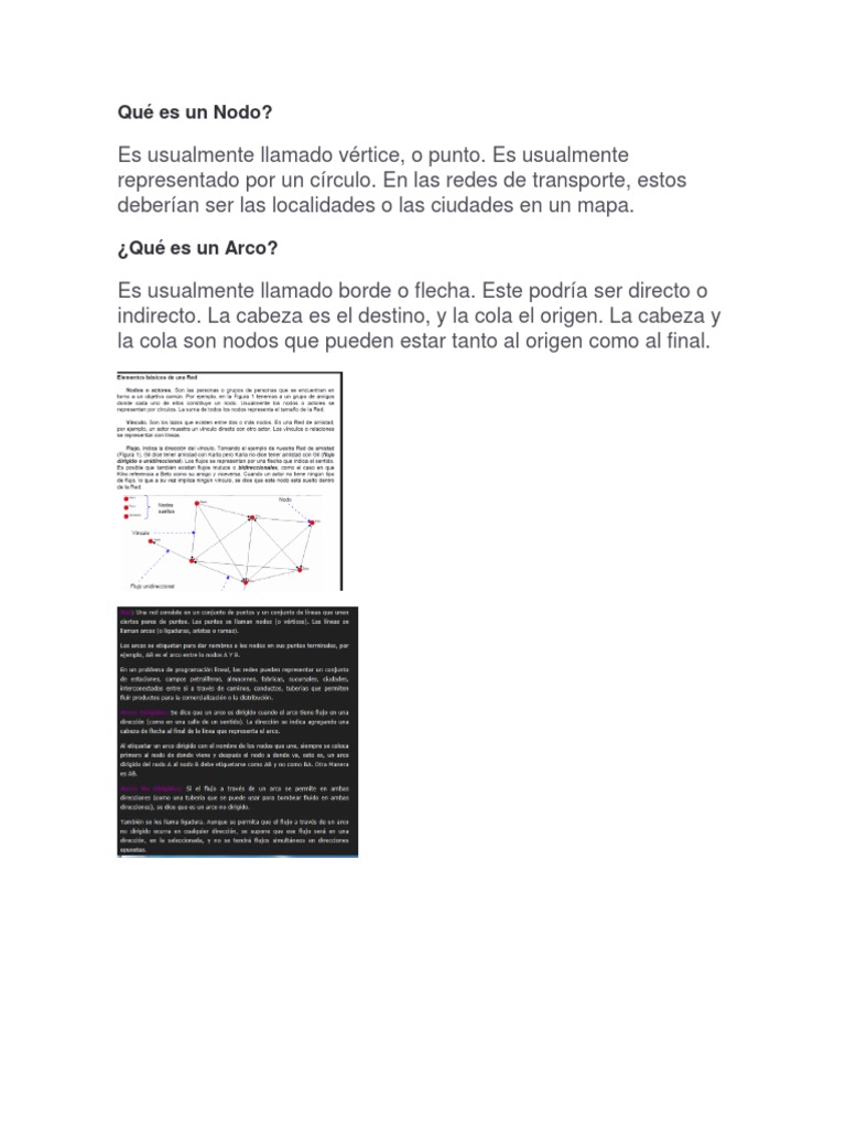 Definición y Función de un Nodo | PDF | Programación lineal | Conceptos ...