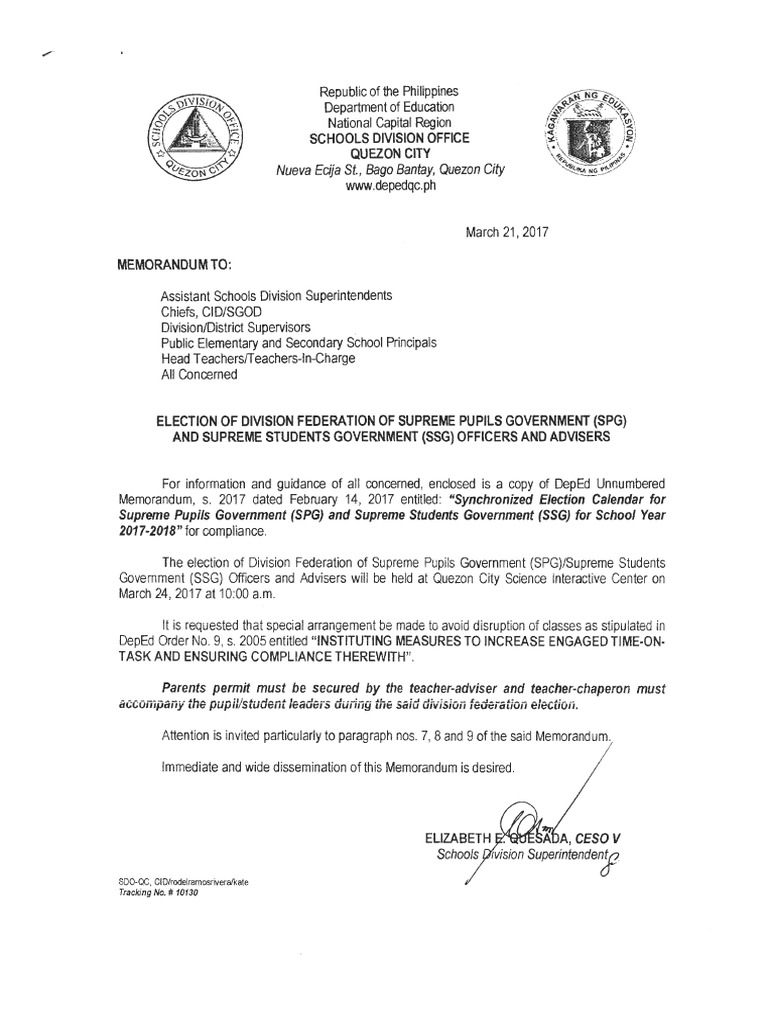 Election of Division of Supreme Pupils Government (SPG) and Supreme ...