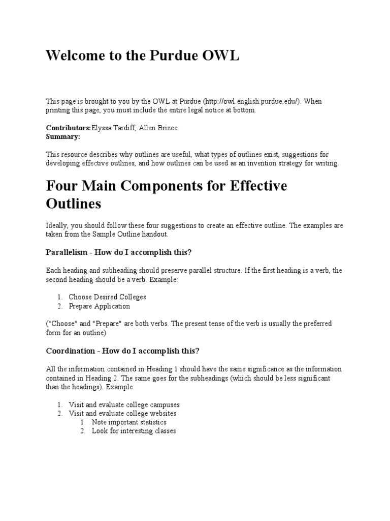 Welcome To The Purdue OWL: Contributors:Elyssa Tardiff, Allen Brizee ...