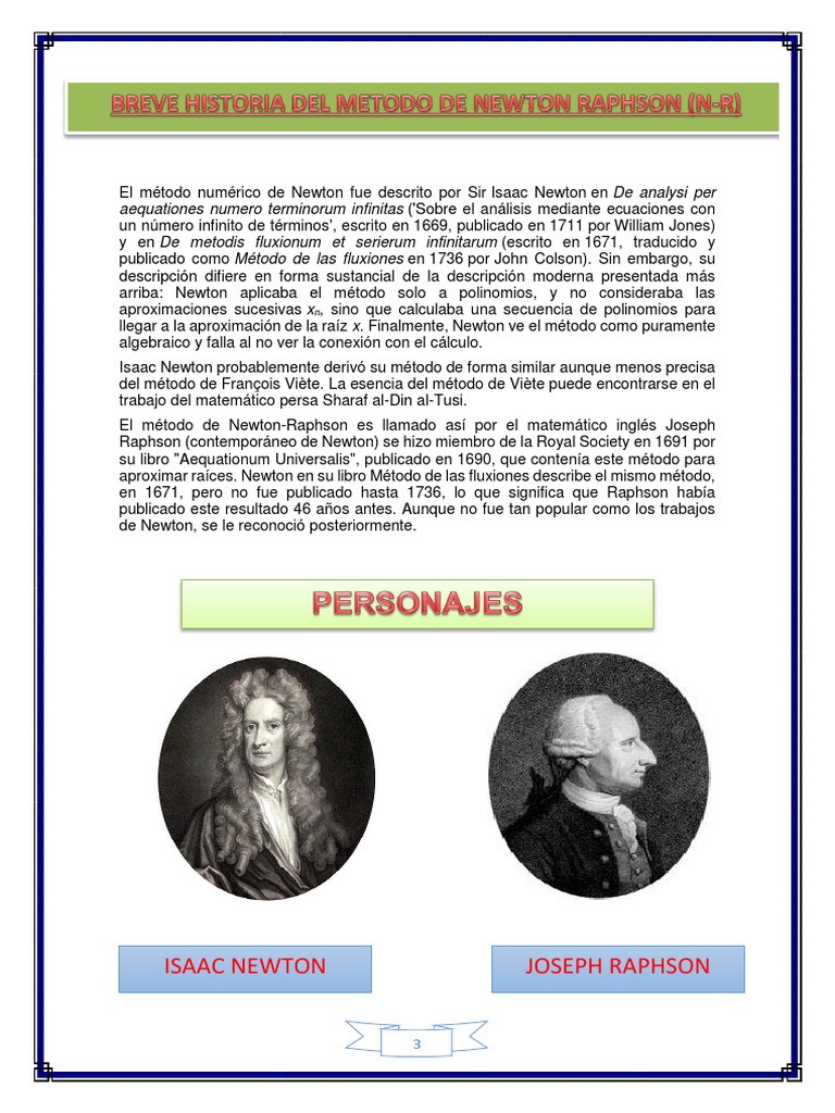 Metodo Newthon Raphson Pdf Enseñanza De Matemática Análisis