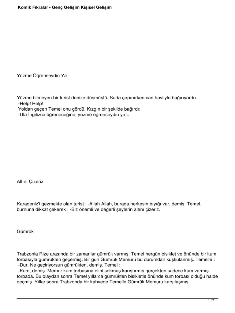 Komik Fikralar | PDF