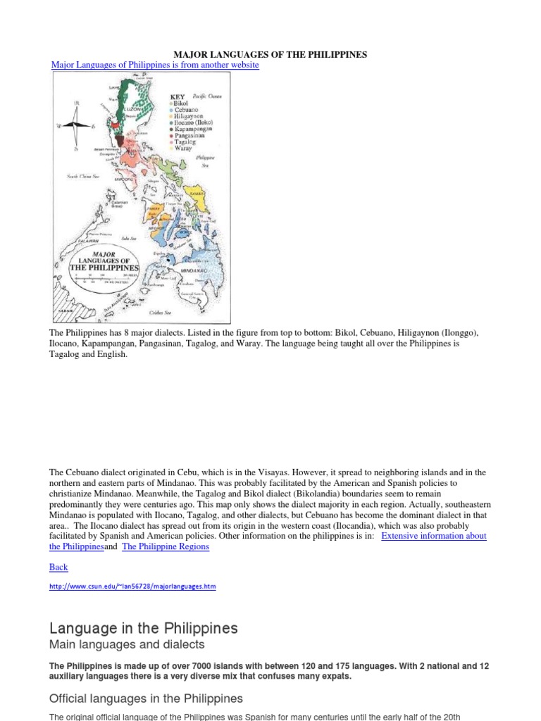 Major Languages of The Philippines | PDF | Tagalog Language | Philippines