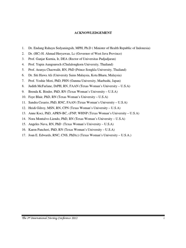 Acknowledgement Proceedings | PDF