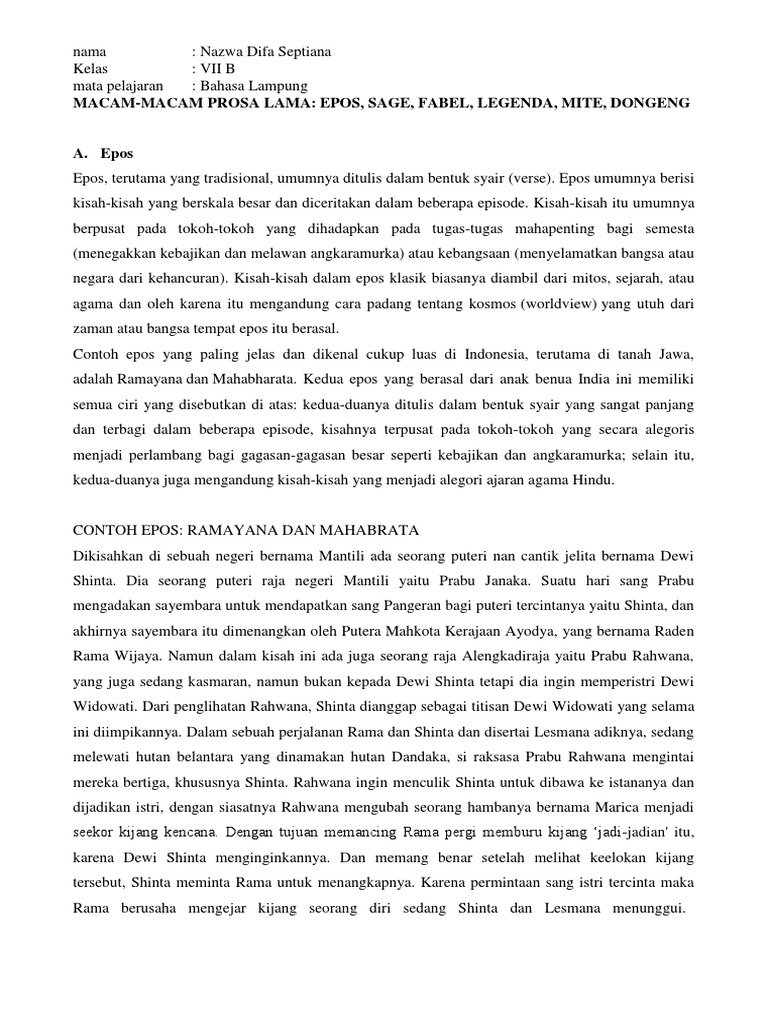 Cerita Prosa | PDF | Klasik