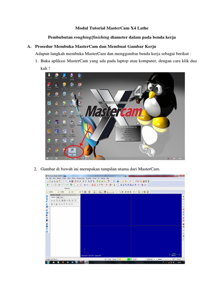 MODUL TUTORIAL MASTERCAM X4 LATHE | PDF