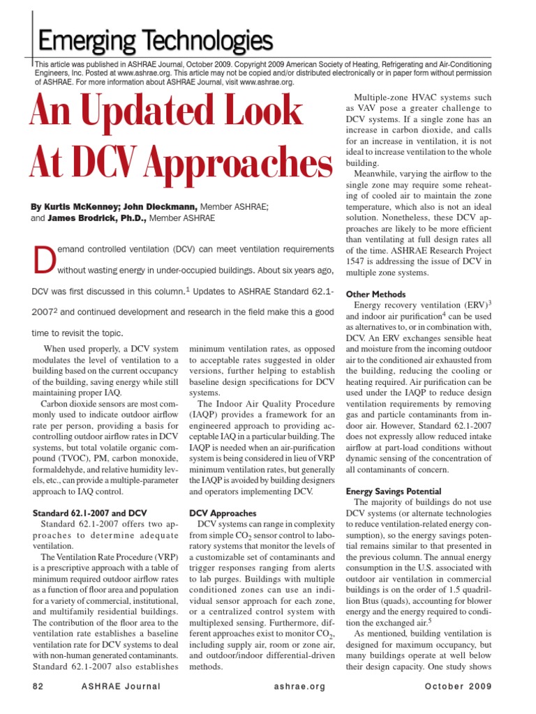 An Updated Look at DCV Approaches: Other Methods | PDF | Ventilation ...