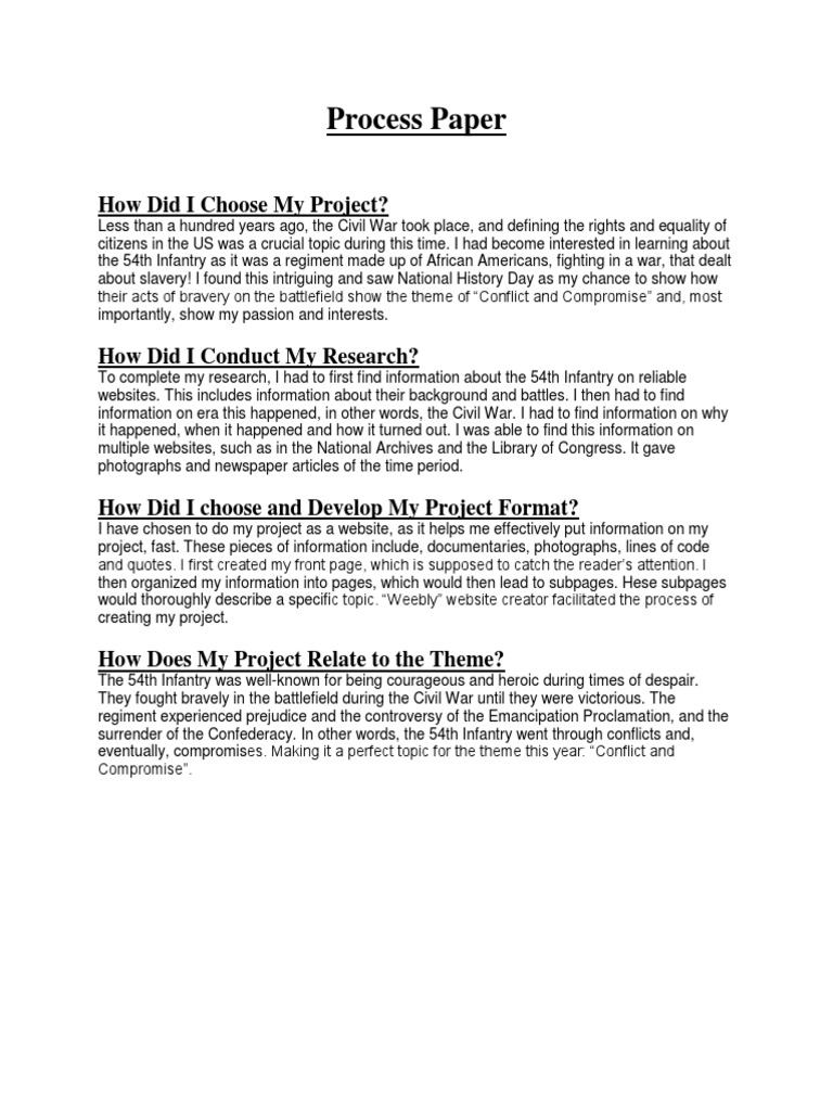 Process Paper: How Did I Choose My Project? | PDF
