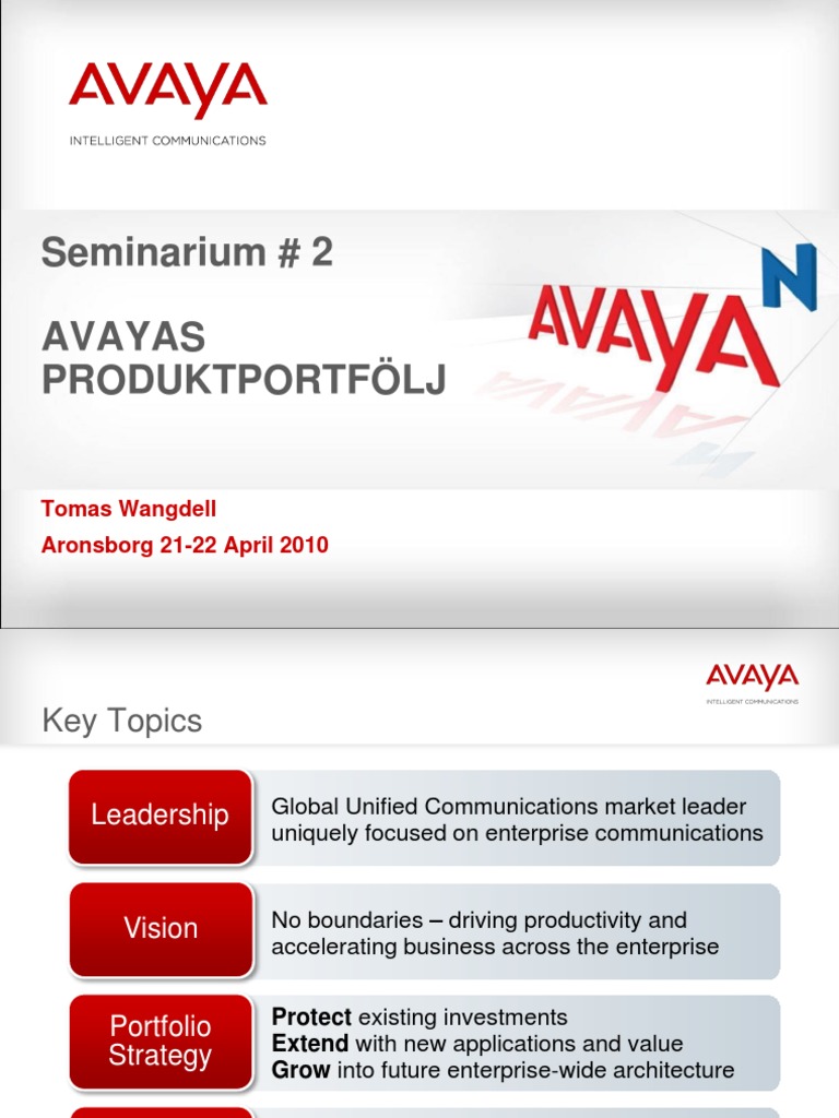 Avaya Aura Roadmap | PDF | Session Initiation Protocol | Call Centre