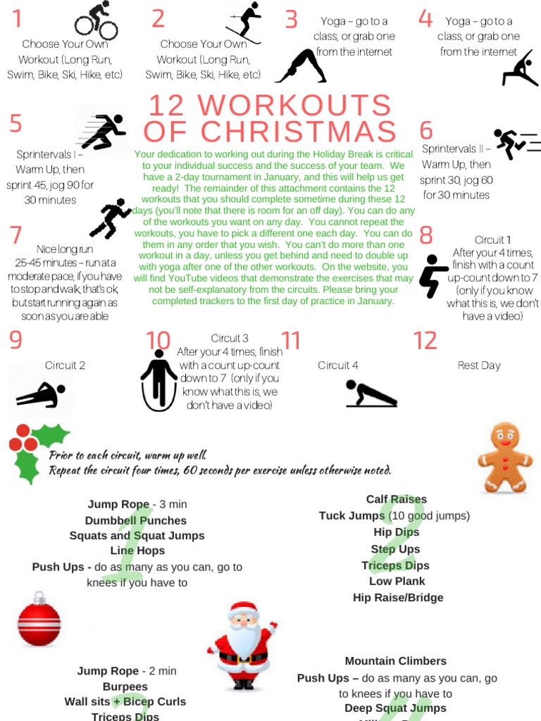 12 Days of Fitmas Workout Plan | PDF | Physical Exercise | Recreation