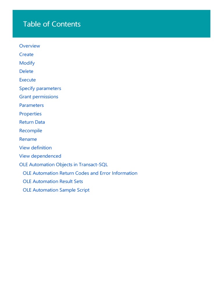 Stored Procedures Reference | PDF | Parameter (Computer Programming ... Stored Procedures Reference | PDF | Parameter (Computer Programming ...