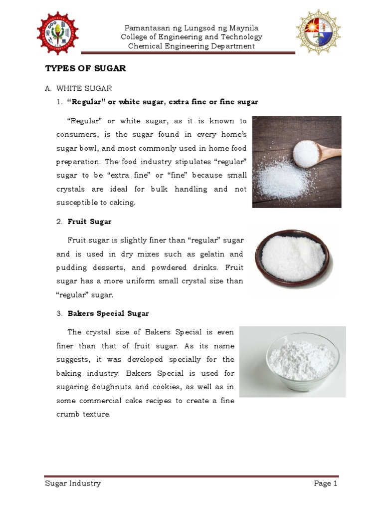 Types of Refined Sugar | PDF | Brown Sugar | Sucrose