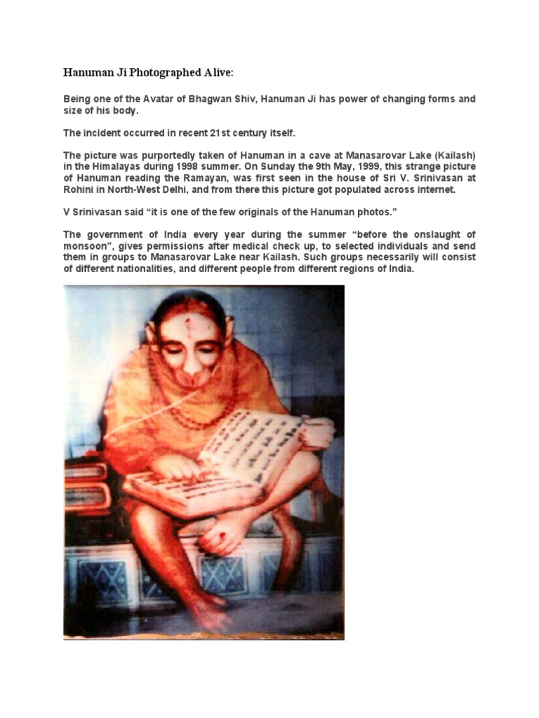 Hanuman Ji Photographed Alive | PDF