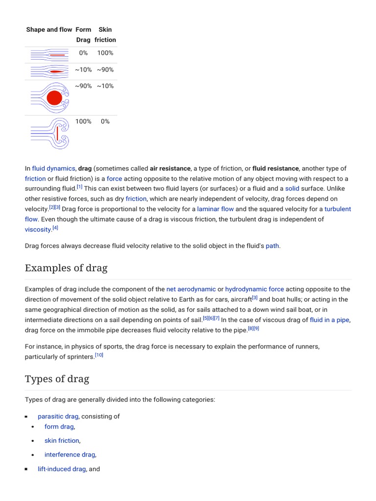 Drag | PDF | Drag (Physics) | Mach Number