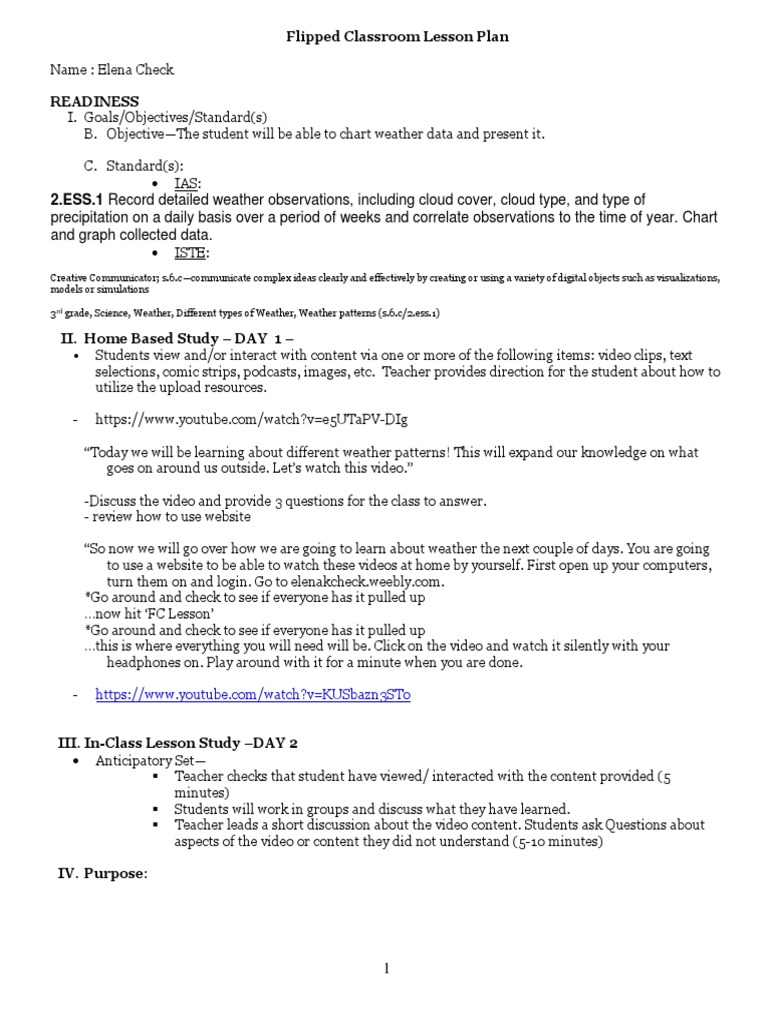 Flipped Classroom Lesson Plan | PDF | Cognitive Science | Applied ...