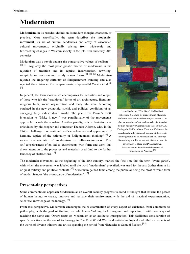 Modernism: Modernism, in Its Broadest Definition, Is Modern Thought ...