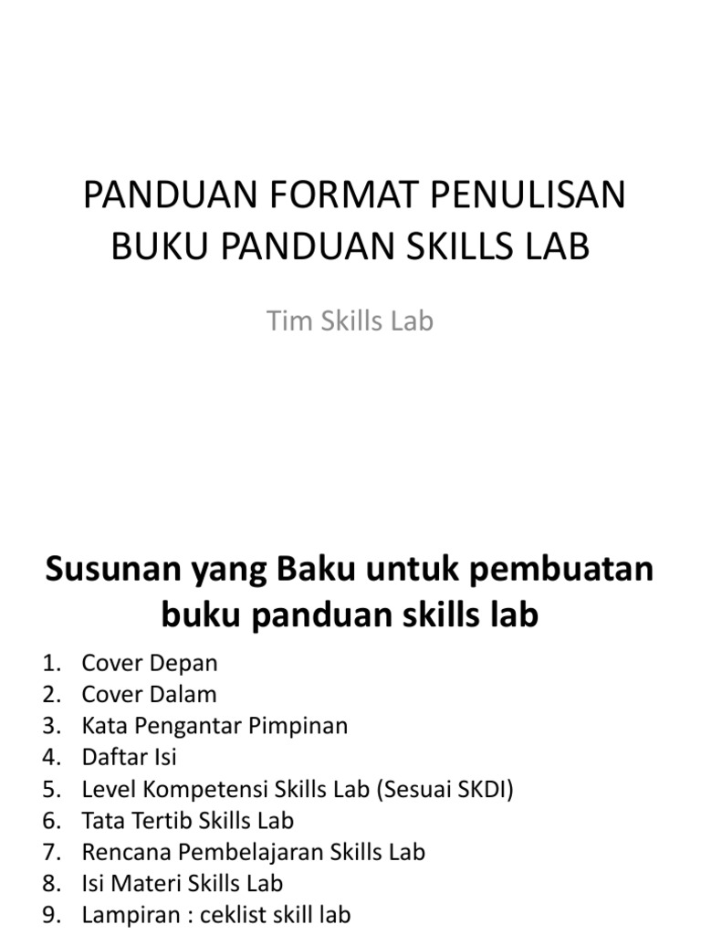 Panduan Penulisan Buku Skills Lab | PDF