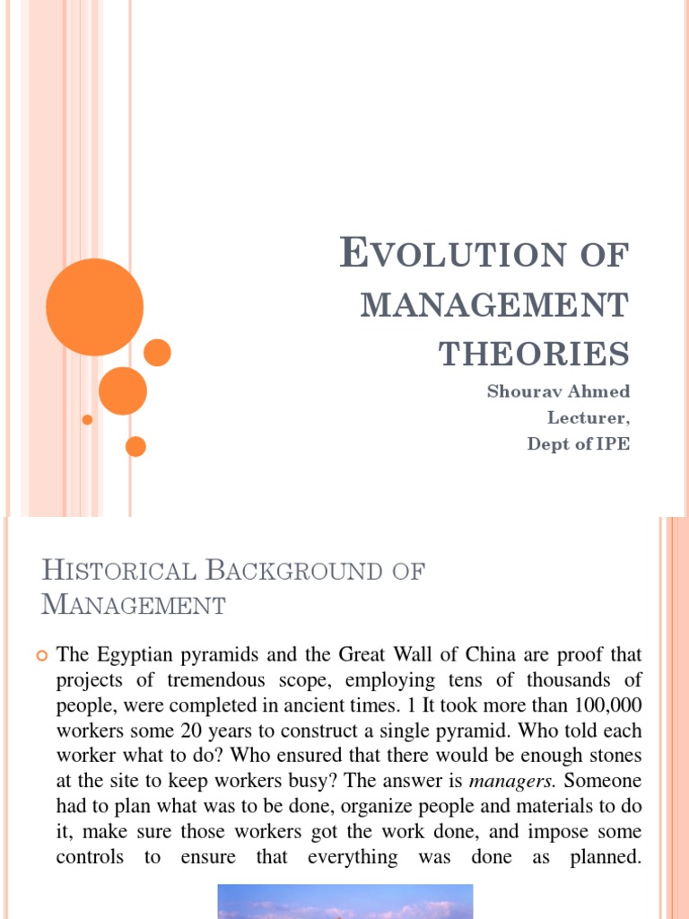 Evolution of Management Theories | PDF | Business | Economies