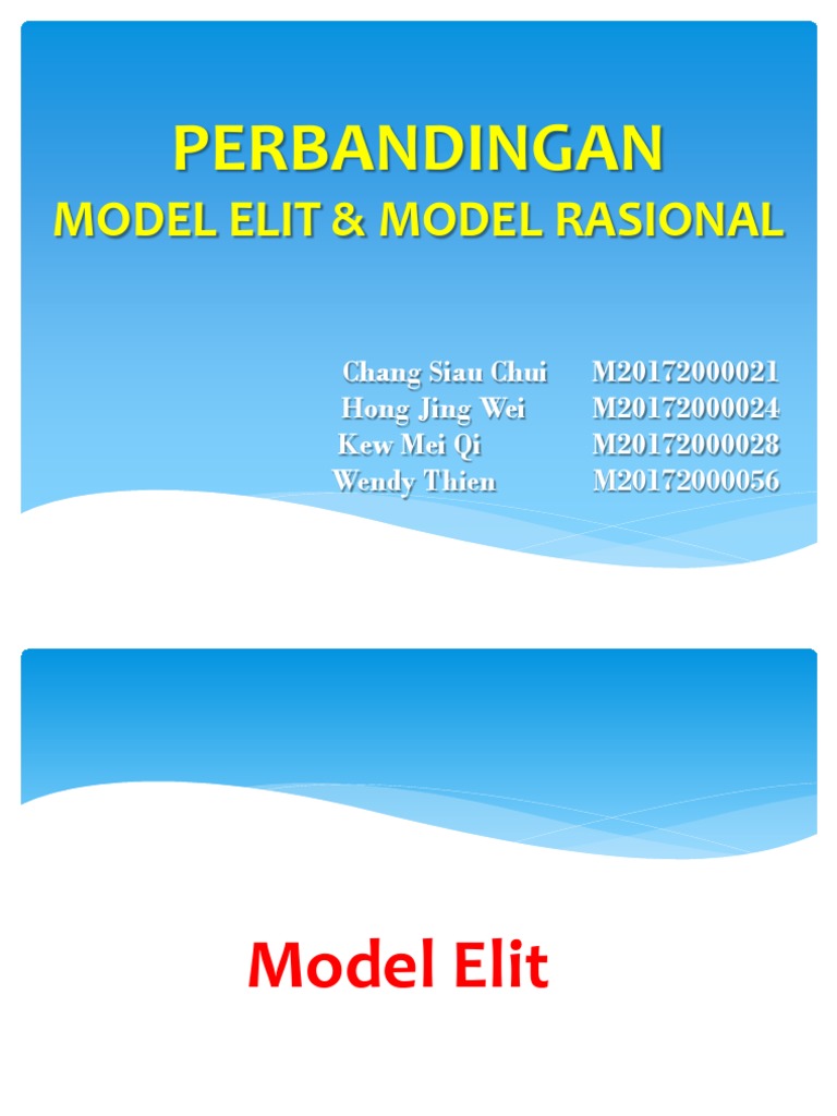 Model Elit Dan Model Rasional | PDF | Karier & Perkembangan | Politik