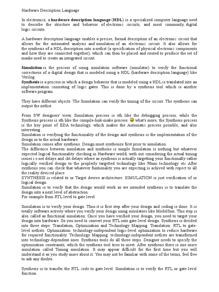 Simulation Is The Process of Using Simulation Software (Simulator) To Verify The Functional ...