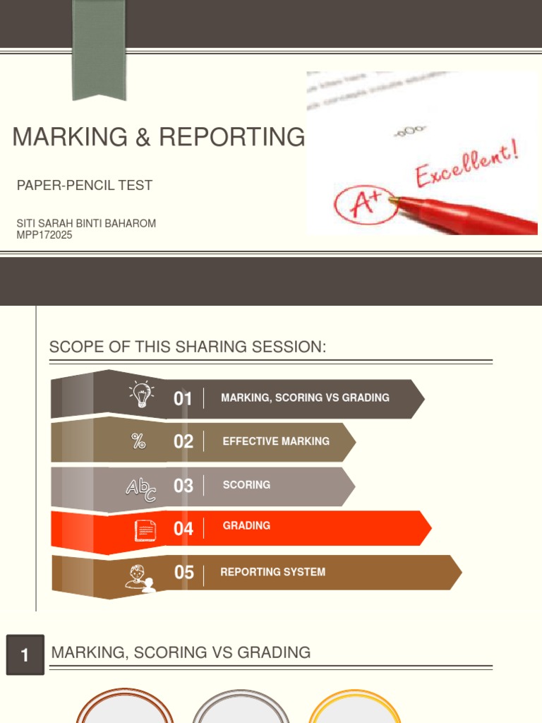 Marking & Reporting: Paper-Pencil Test | PDF | Rubric (Academic ...