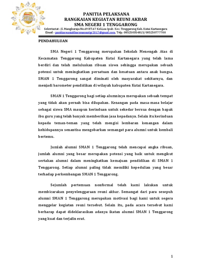 Proposal Reuni Akbar Smansa Sipp | PDF Proposal Reuni Akbar Smansa Sipp | PDF