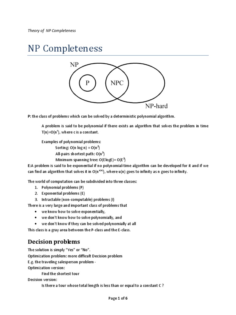 Understanding NP Completeness Theory | PDF | Vertex (Graph Theory ...