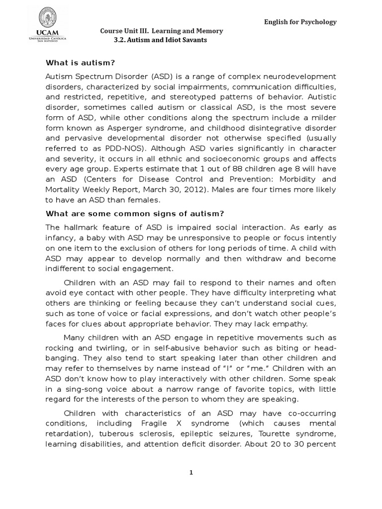 Autism Spectrum Disorder Overview | PDF | Autism Spectrum | Autism