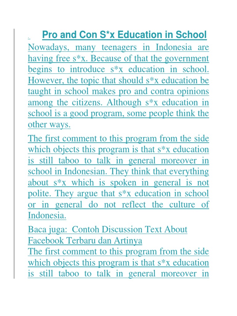 Contoh Discussion Text Bahasa Inggris Tentang Pendidikan Dan Artinya | PDF