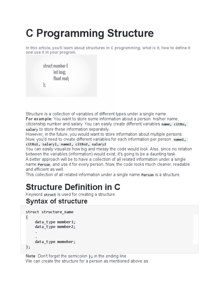 Structure in C | PDF | Programming Paradigms | Computer Programming