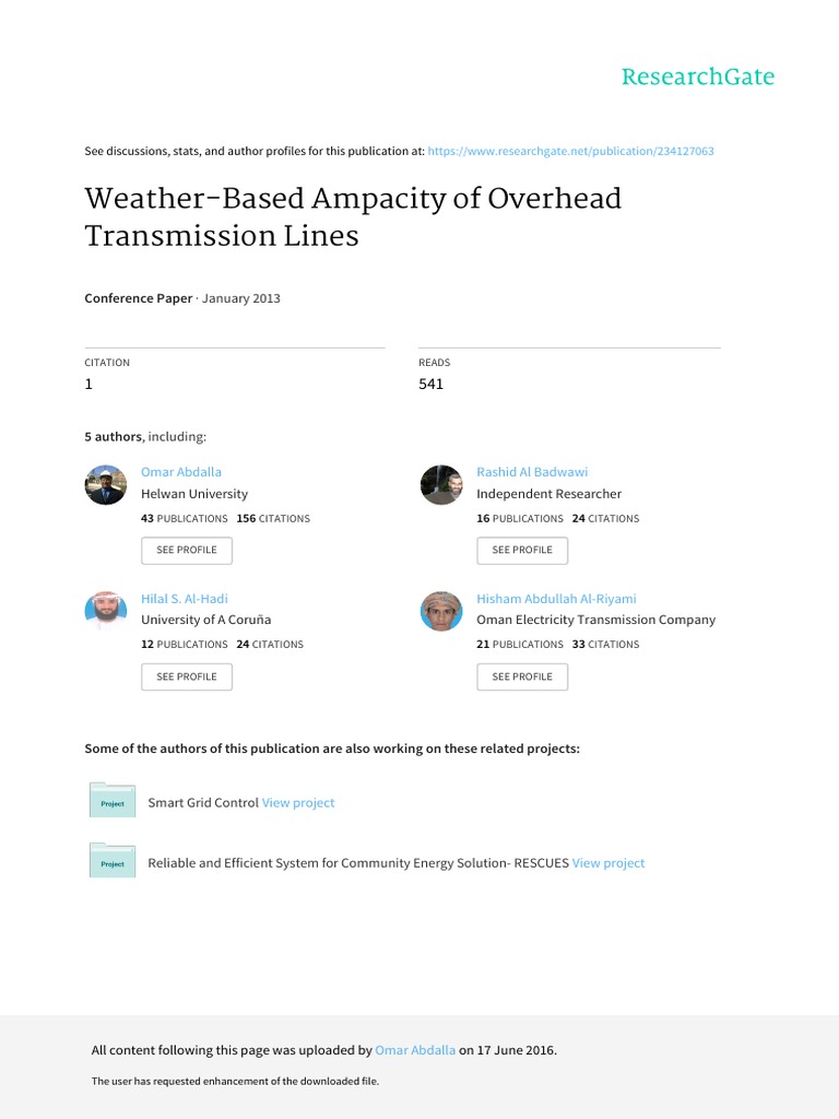 OHL Ampacity | PDF | Electric Power Transmission | Electrical Conductor