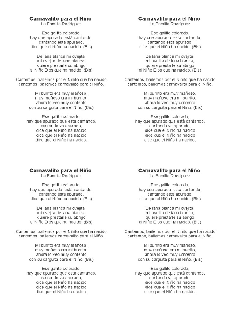 Carnavalito para El Niño | PDF | Navidad | Ocio