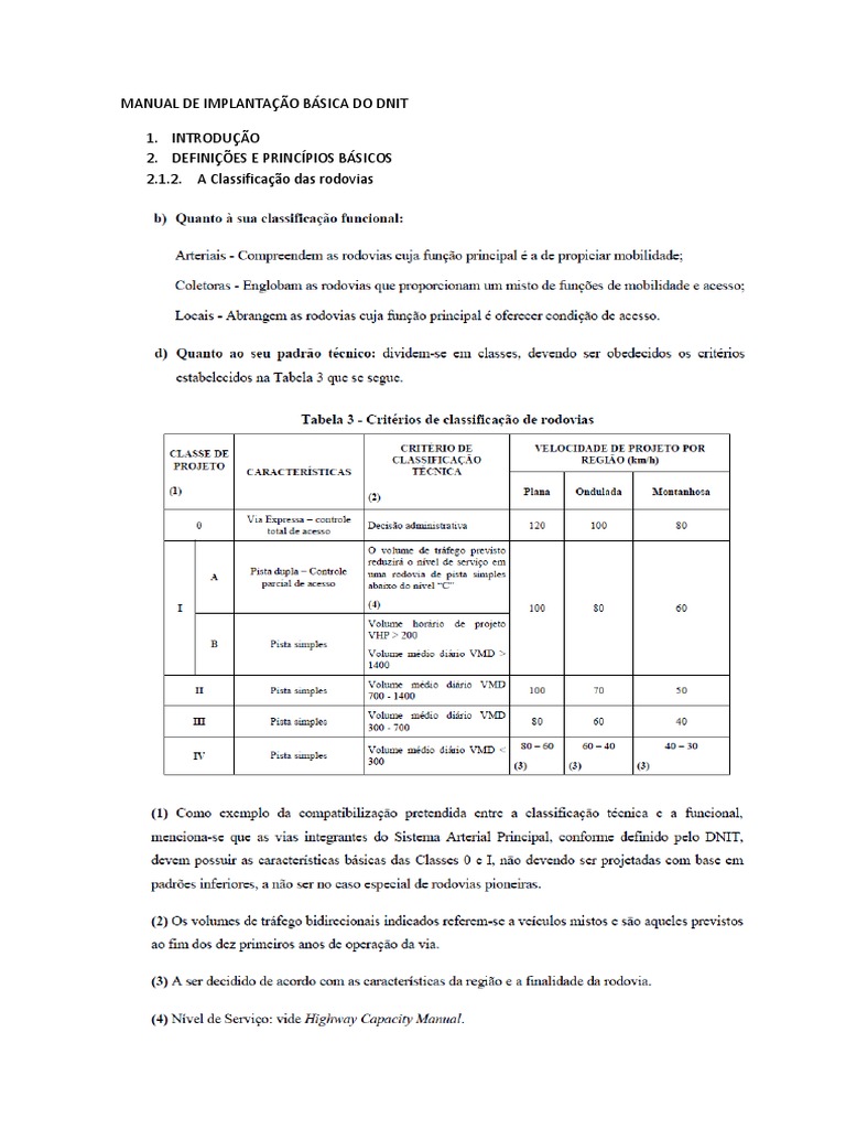 Manual de Implantação Básica Do Dnit | PDF