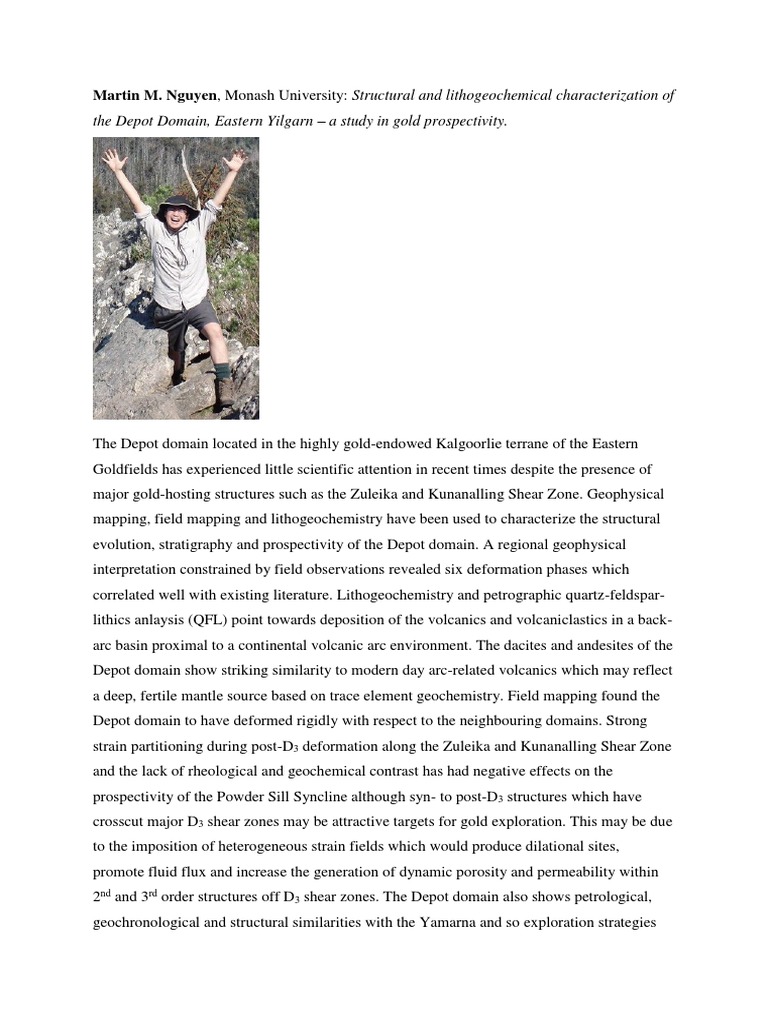 The Depot Domain, Eastern Yilgarn - A Study in Gold Prospectivity | PDF