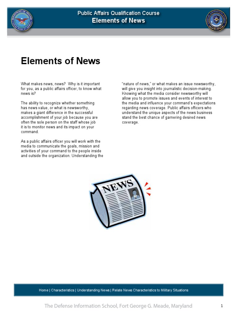 Elements of News PDF | Download Free PDF | News | Mass Media
