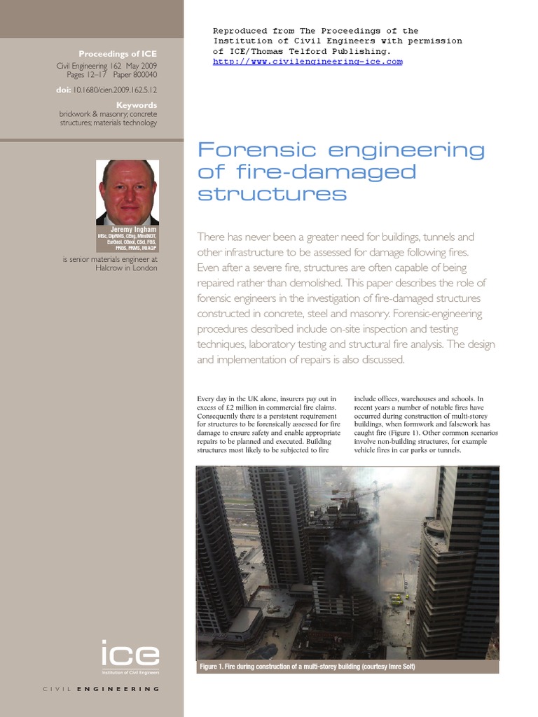 Forensic Engineering of Fire-Damaged Structures | PDF | Masonry | Concrete