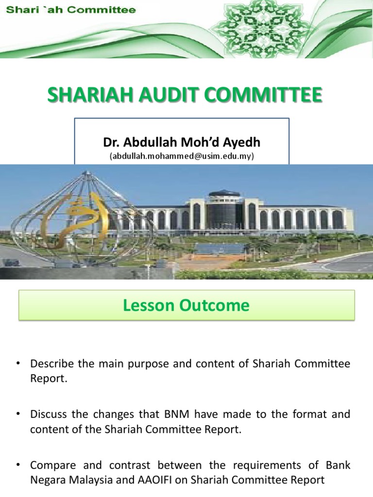 Shariah Audit - Lecture 5 (Sha Audit Comt) | PDF | Financial Audit | Audit