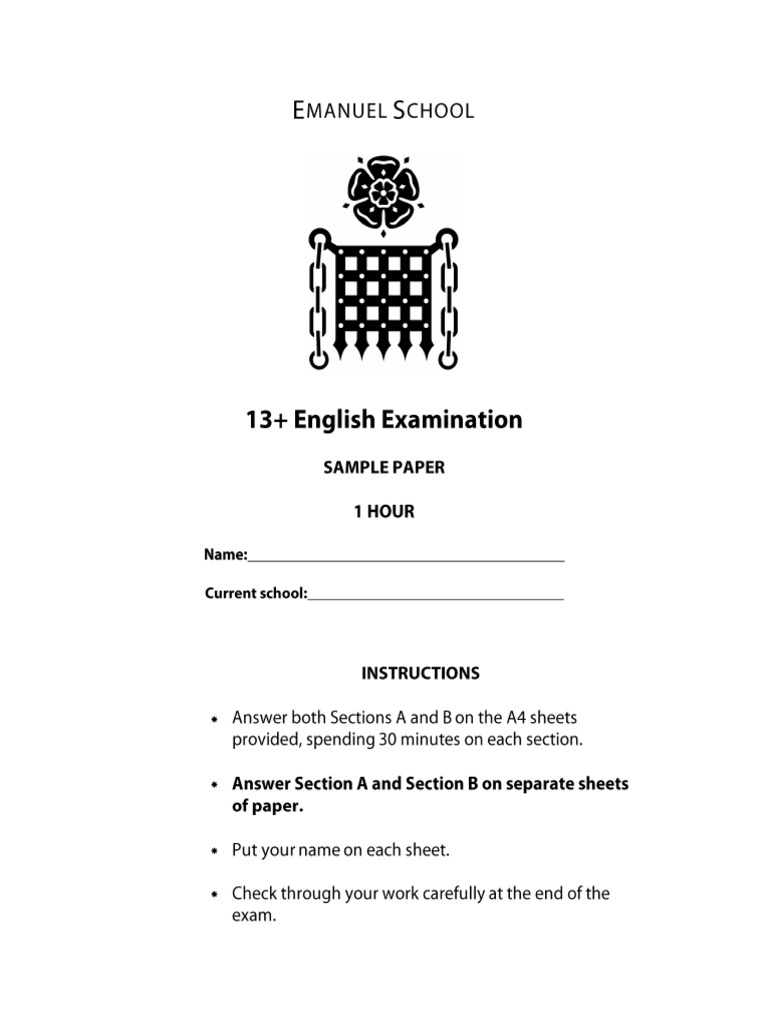 13 Sample English Exam | PDF