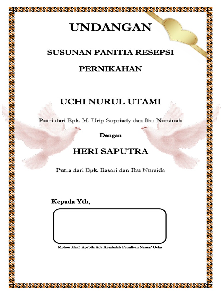 Susunan Panitia Resepsi Pernikahan | PDF Susunan Panitia Resepsi Pernikahan | PDF
