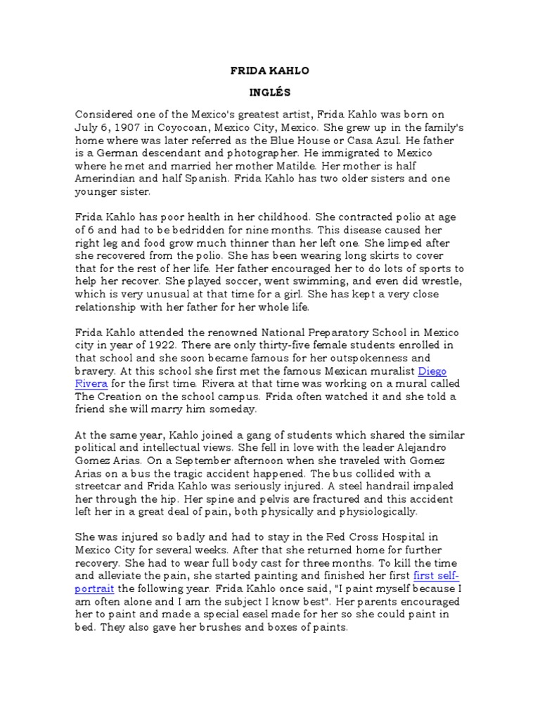 Frida Kahlo Inglés: Diego Rivera | Download Free PDF | Arts (General)