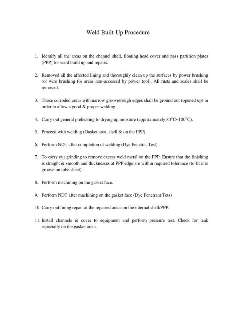 Weld Built-Up Procedure | PDF | Welding | Construction