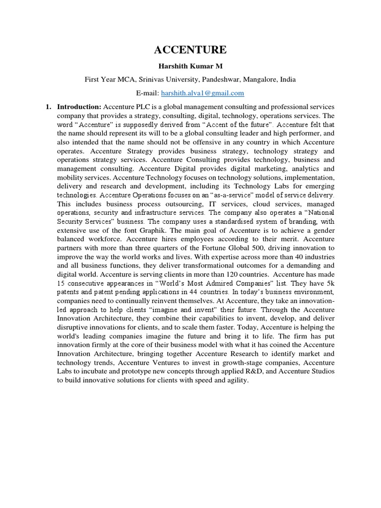 Introduction | PDF | Accenture | Innovation