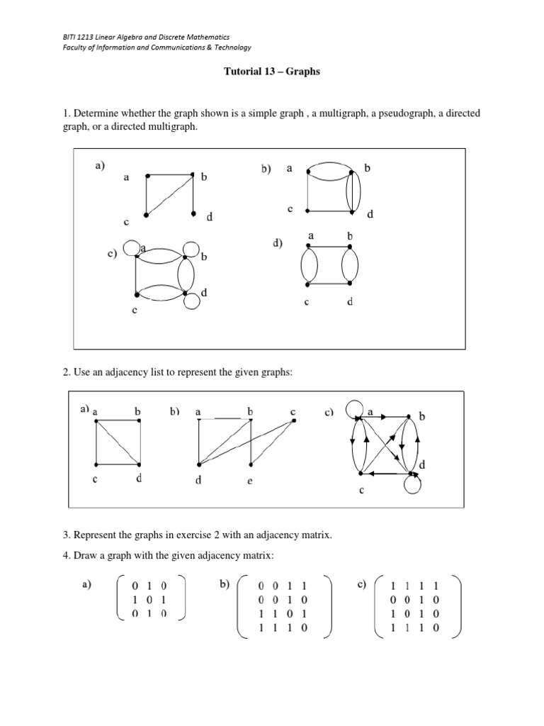 Tutorial 13 Graphs | PDF