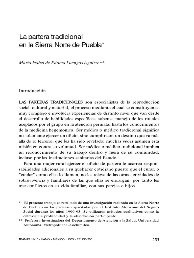 La Partera Tradicional en La Sierra Norte de Puebla PDF | PDF ...