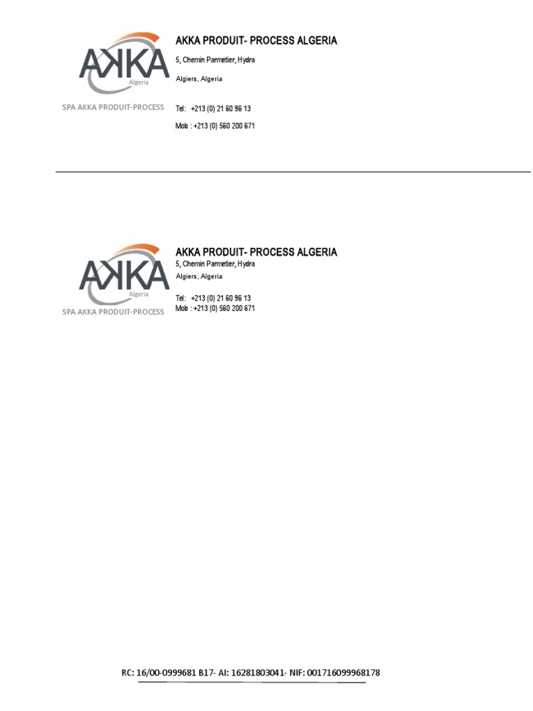 Entete Akka Spa | PDF