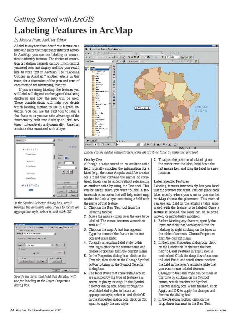 Labeling Features in Arcmap: Getting Started With Arcgis | PDF | Arc Gis | Dialog Box