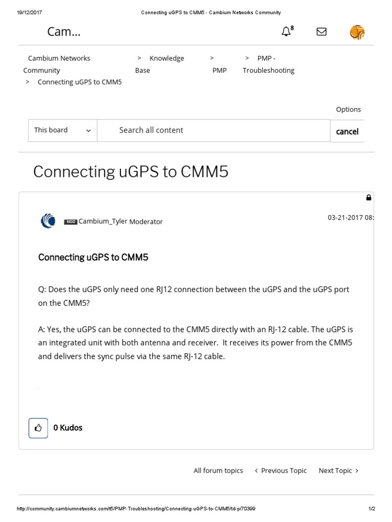 Connecting Ugps To Cmm5 Cambium Networks Community Pdf